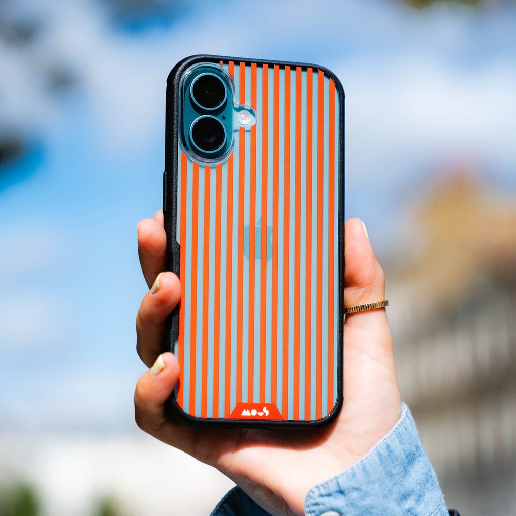 Mous | Flame Protective Phone Case - Clarity x Pinstripe