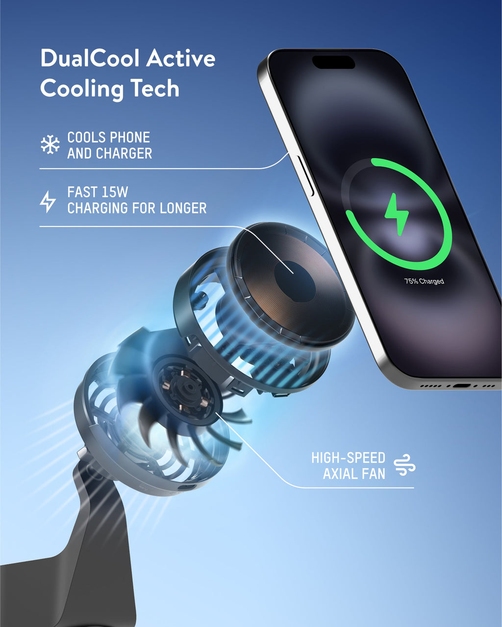 Mous | Qi2 Wireless Suction Car Mount - Fast Charging Phone Holder | Mous