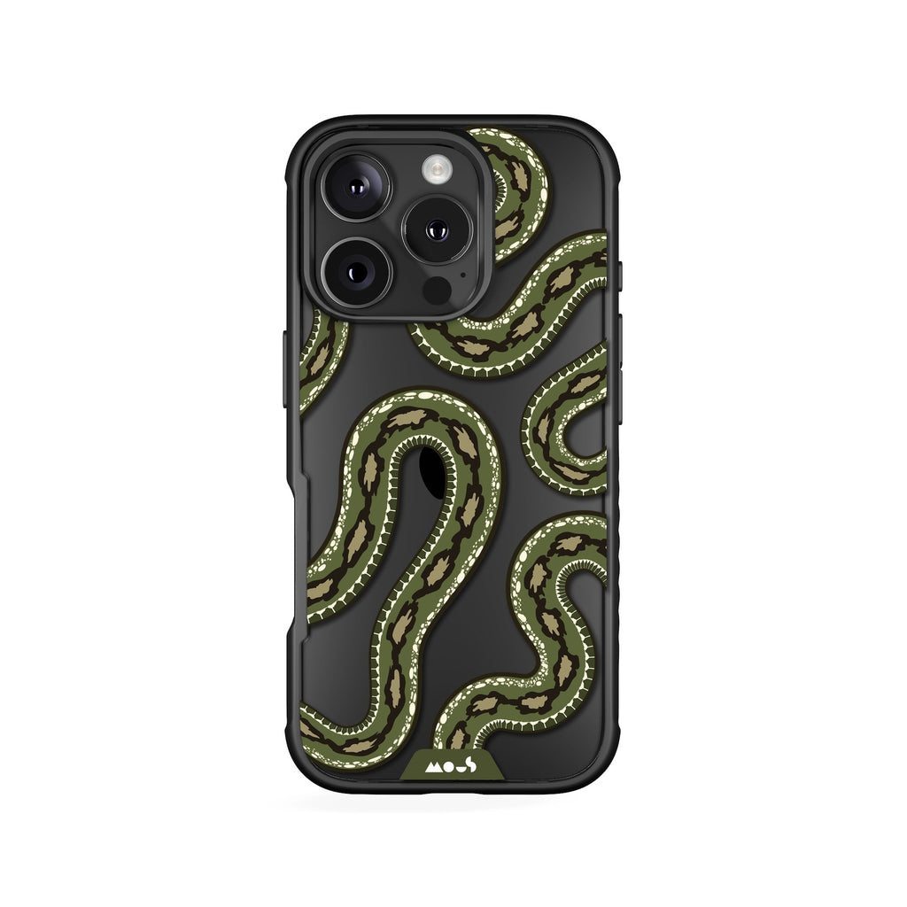 Mous | Green Tree Python Protective Phone Case - Clarity x Serpent